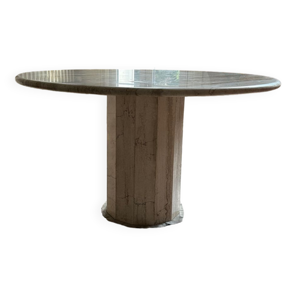 Table ronde en travertin | Selency