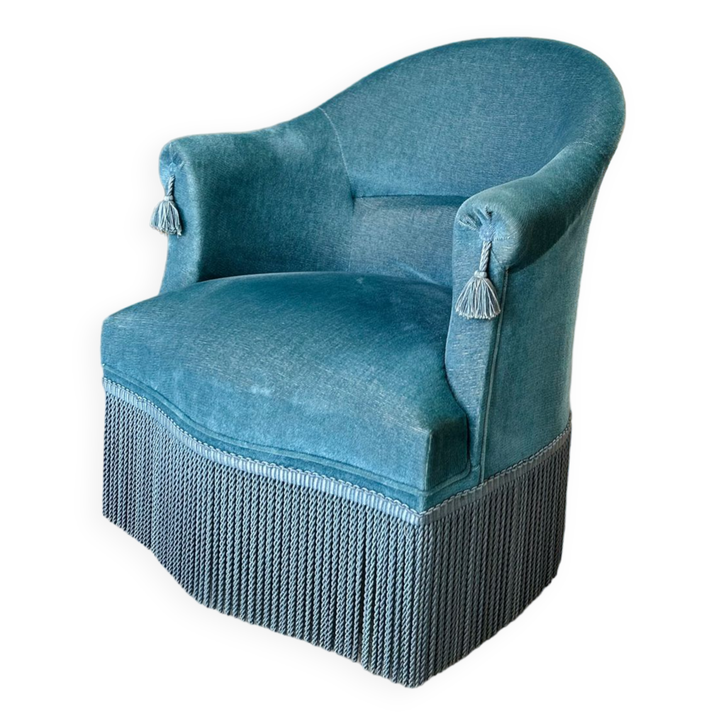 Fauteuil crapaud bleu | Selency