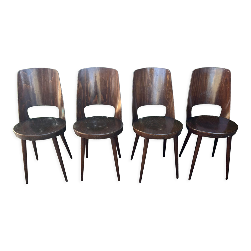 Set de 4 chaises de bistrot baumann mondor design années 60 | Selency