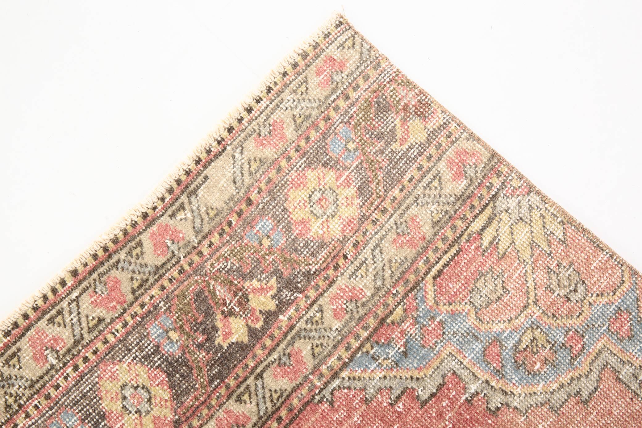 Tapis persan vintage 3 x 12 nuances de rouge et marron, 94 x 376 cm ...