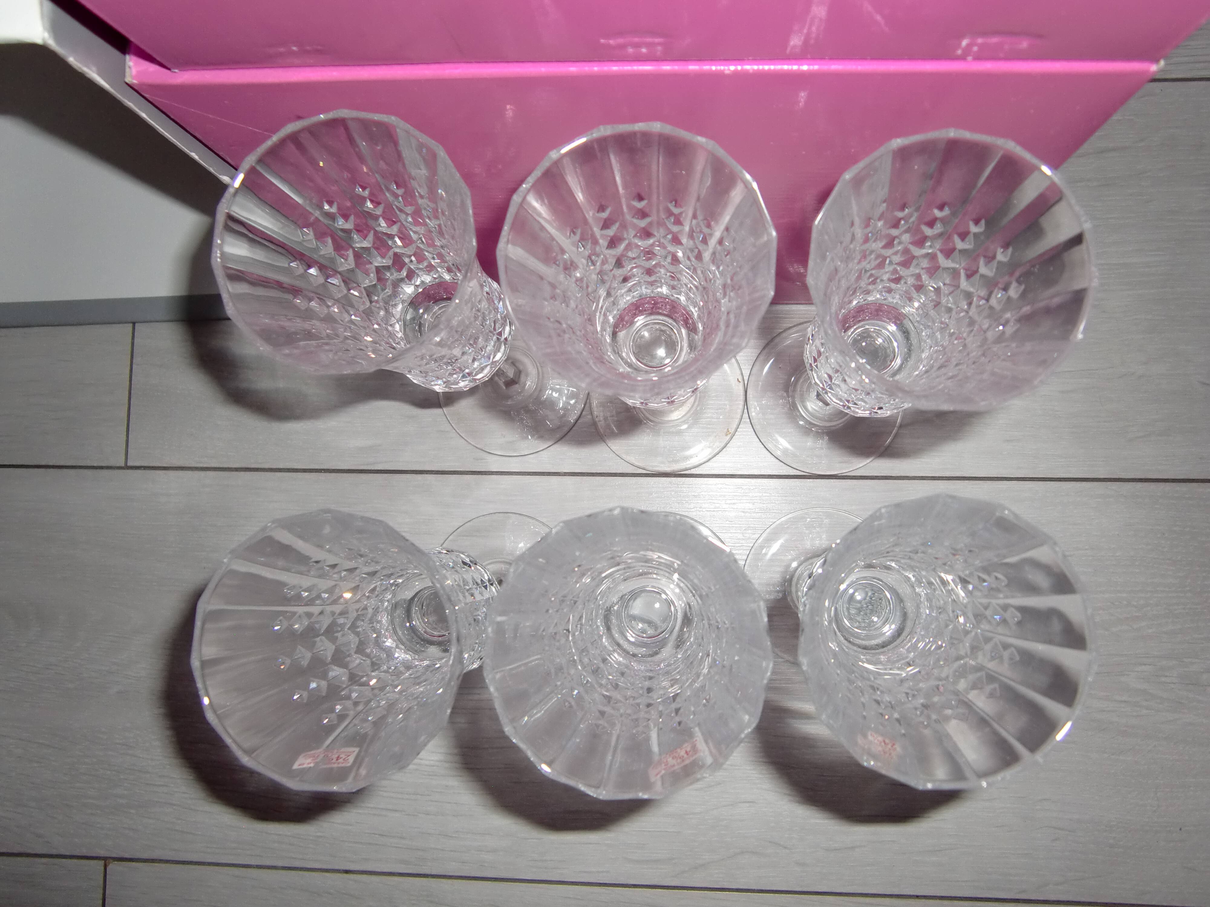 Set of 6 Flutes 15 cl Cristal d'Arques model Lady Diamond | Selency