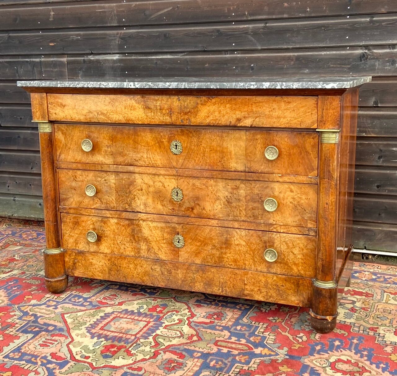 Commode d’époque empire en noyer XIX eme siècle | Selency