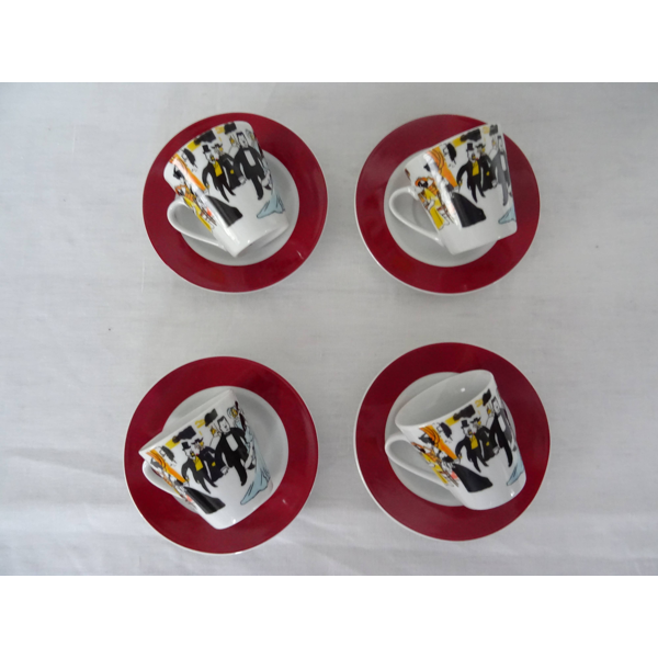 4 Tasses à Café Et 4 Sous Tasses Maxims De Paris Porcelaine Selency