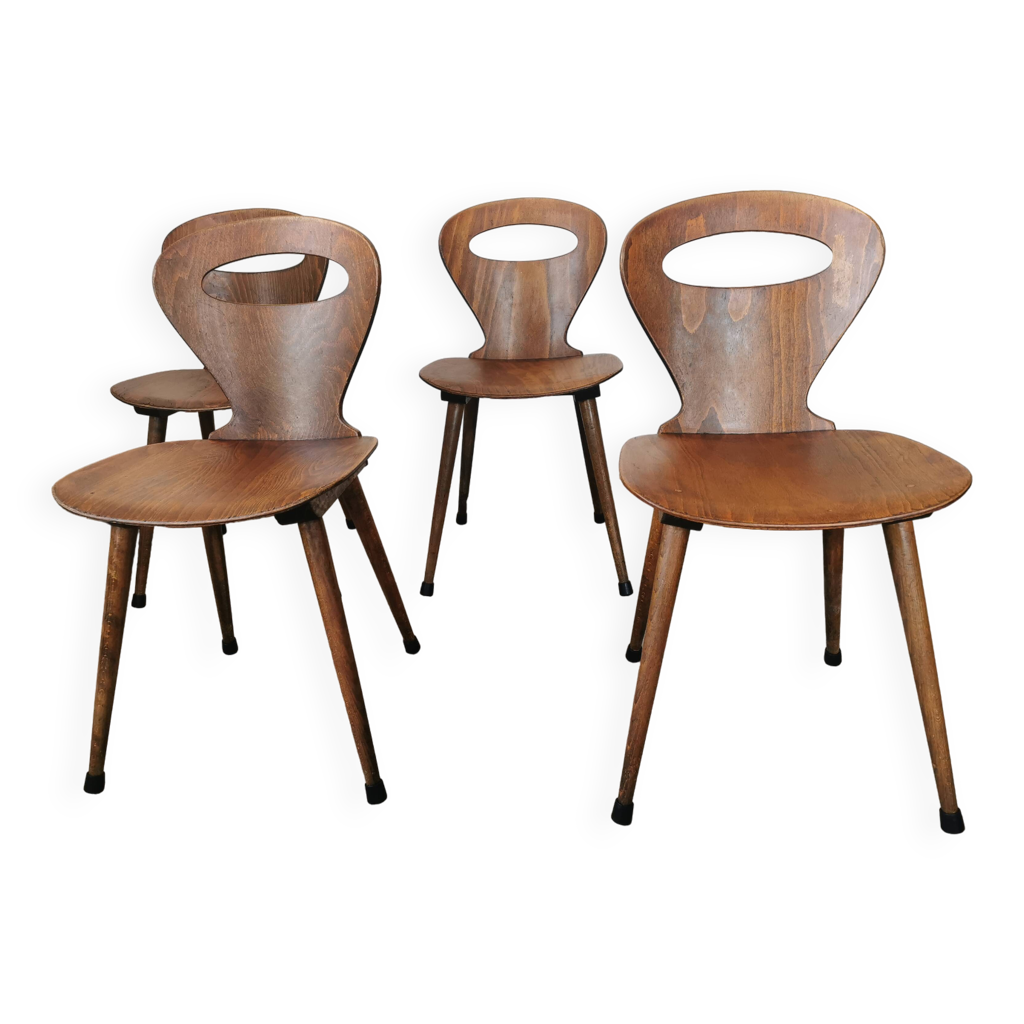 Set de 4 chaises bistrot Baumann modèle fourmi | Selency