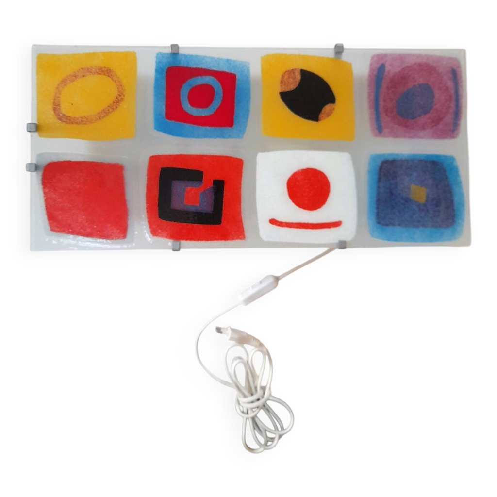 Applique murale en verre coloré Ikea 90s | Selency