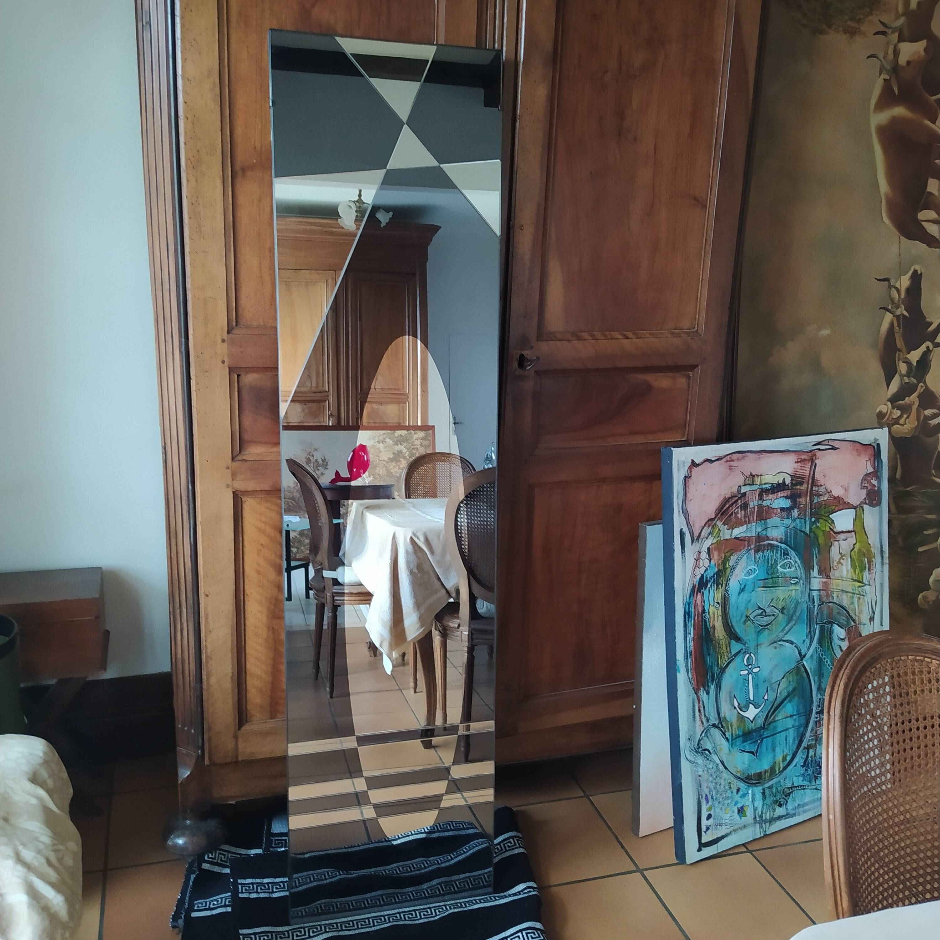 miroir XXL vintage 1960 designer Jacques Hitier pour Marly Frères | Selency