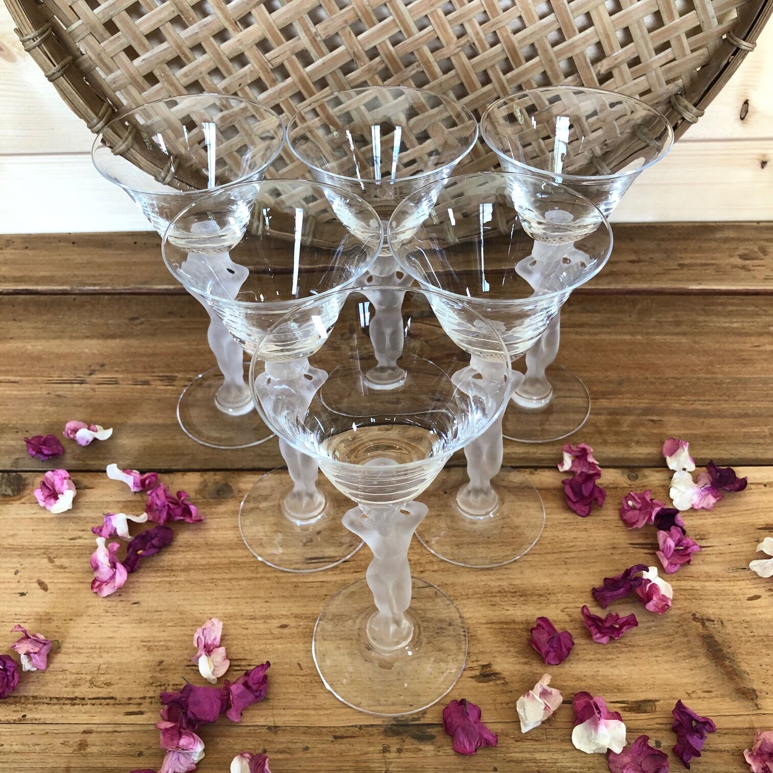 Set de 6 verres à pied en cristal de Bayel corps de femme - Style ...