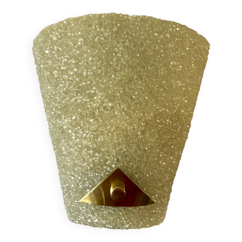 Applique murale en plexi jaune et métal doré années 60-70 | Selency