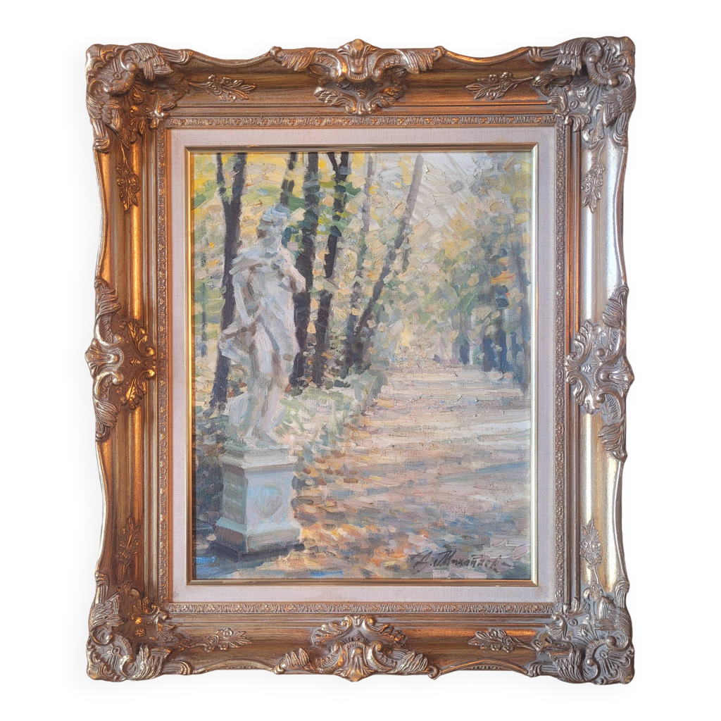 Ancien tableau vintage signé Dimitri MIKHAÏKOV cadre doré | Selency