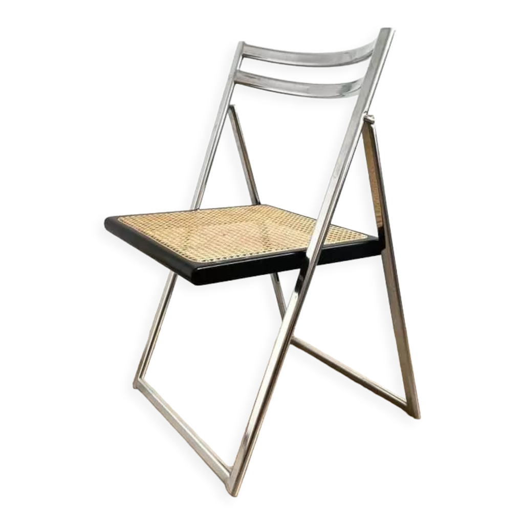 Chaise pliante cannée italienne | Selency