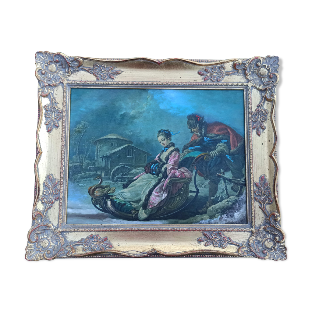 Cadre doré patiné tableau | Selency