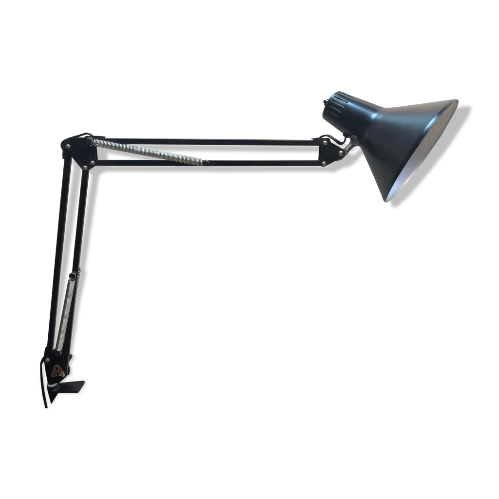 Lampe de bureau architecte twist T1, noir mat, design vintage 70 | Selency