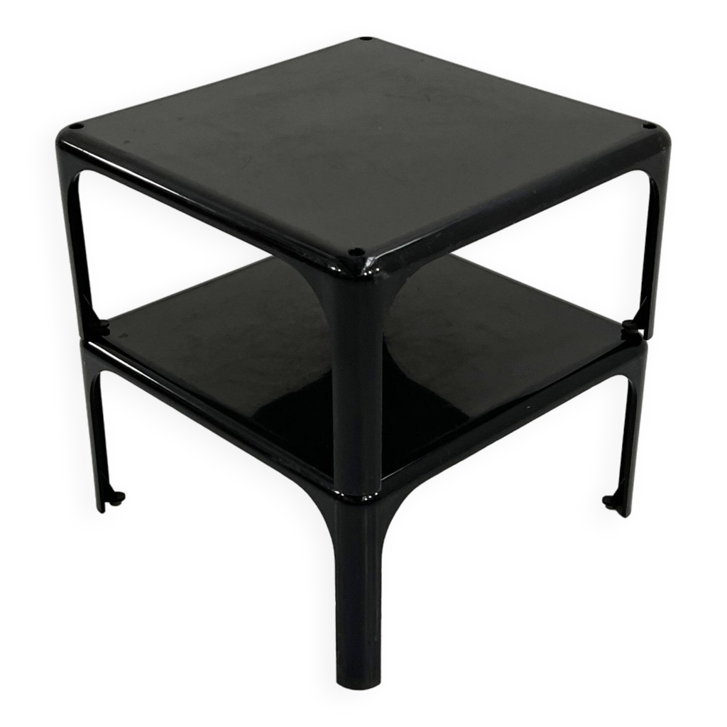Set of 2 black Demetrio 45 stackable tables by Vico Magistretti for ...