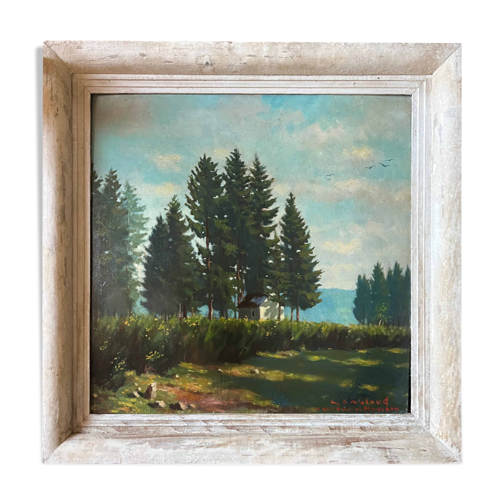 Tableau HST "Paysage des Vosges" par Thiebaud Chapelle du Motiron Val-d ...