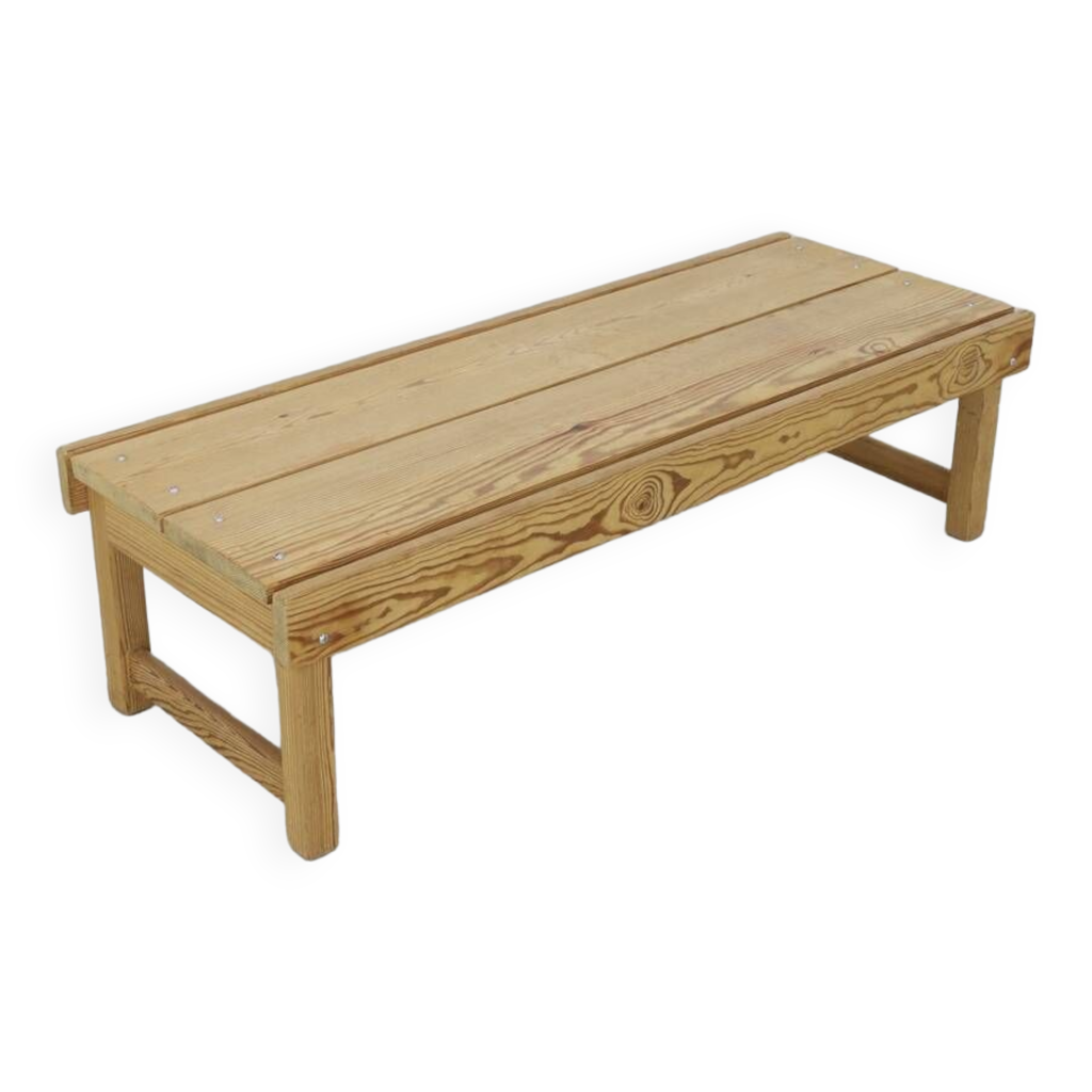 Banc Bas en Pin, 1970s | Selency