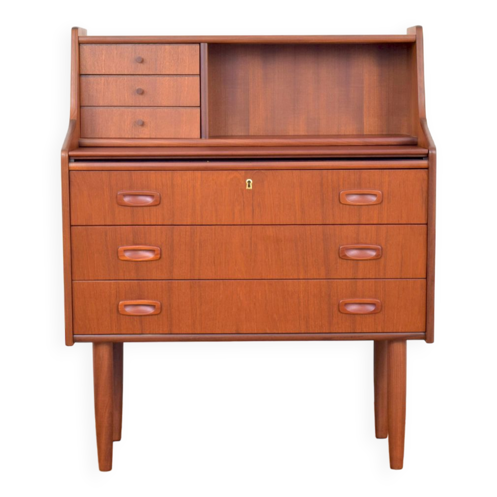 Secrétaire danois en teck du milieu du siècle de Hanbjerg Møbelfabrik ...