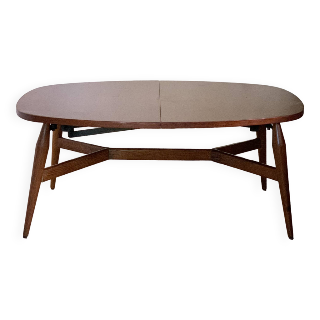 Table modulable scandinave vintage en teck Smorrebrod | Selency