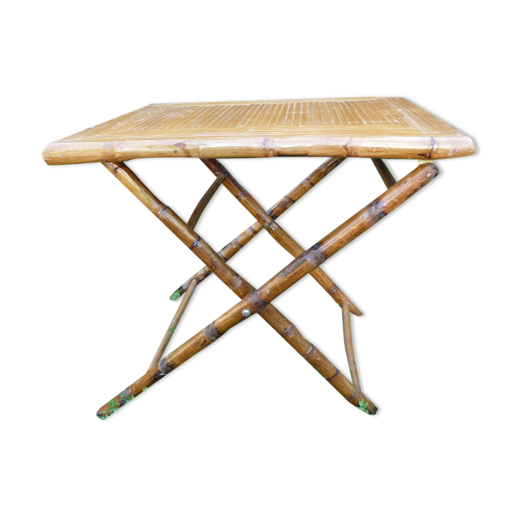 Table d'appoint vintage en bambou années 60 | Selency