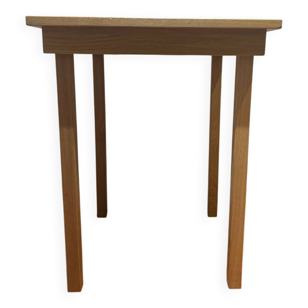 Table haute carrée bois de chêne massif | Selency