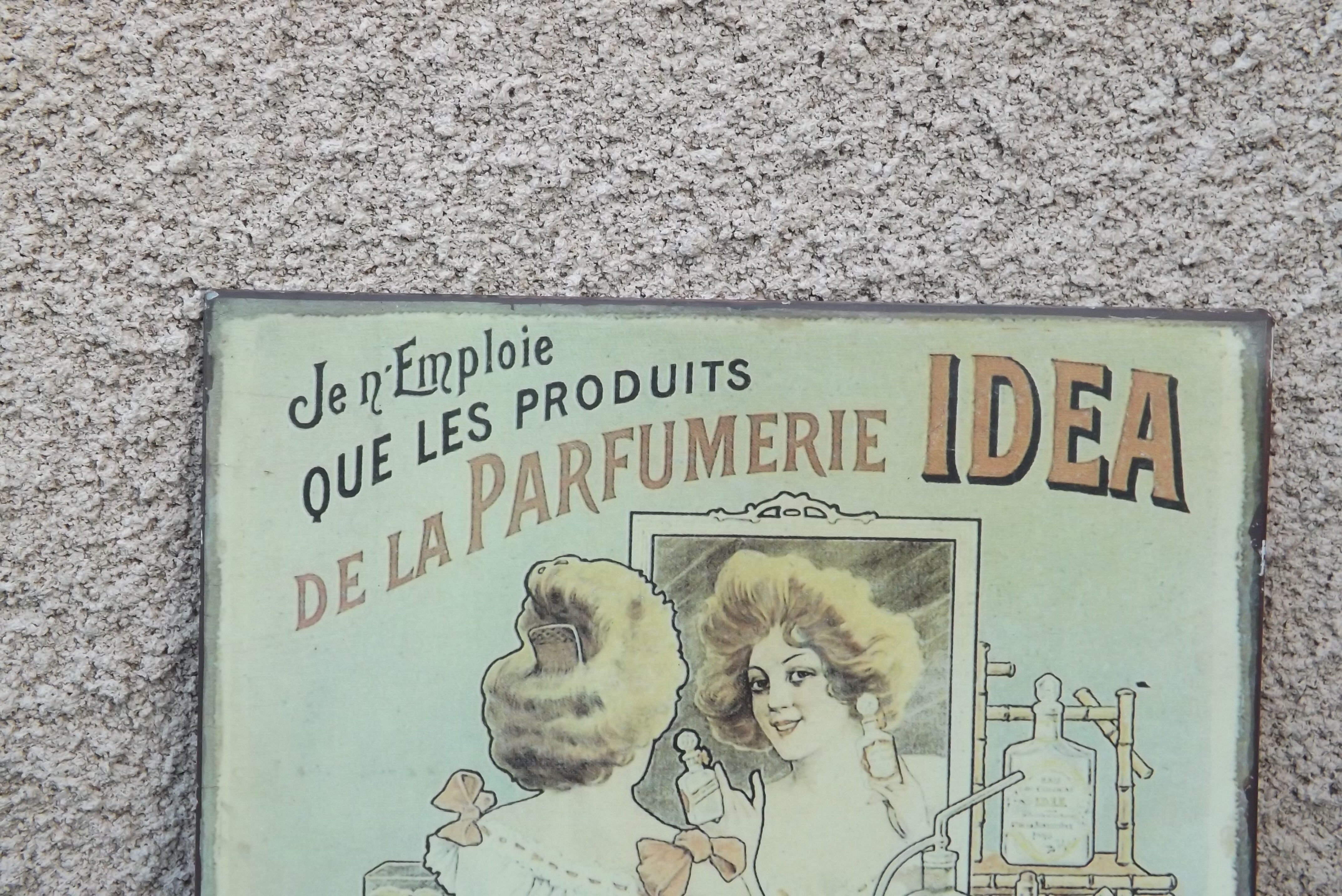 Plaque tôle publicitaire ancienne Parfumerie Idea | Selency