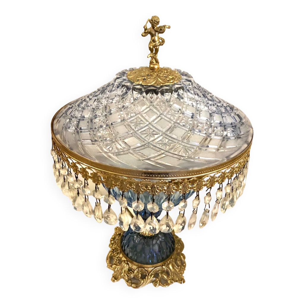 Turquoise molded glass dome lamp and pendants | Selency