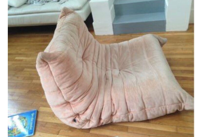 Canapé 3 places & 1 chauffeuse togo ligne roset rose pale | Selency