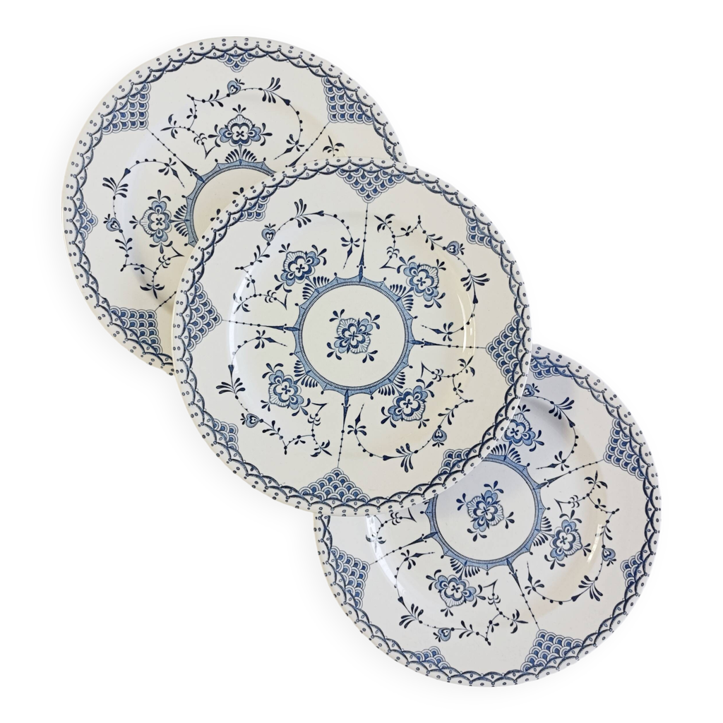 Set of 3 EIT English earthenware flat plates | Selency