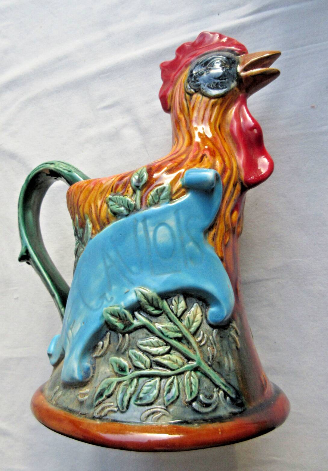 Commemorative pitcher, ceramic water pot coq le gaulois "long live ...