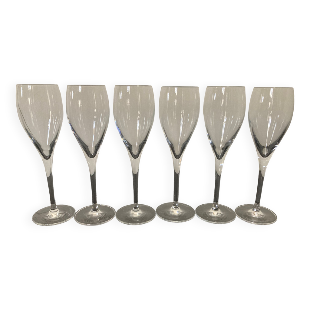 Lot de 6 verres flûtes à champagne en cristallin | Selency