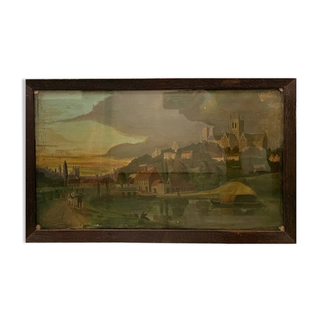 Tableau ancien paysage XVIIe | Selency