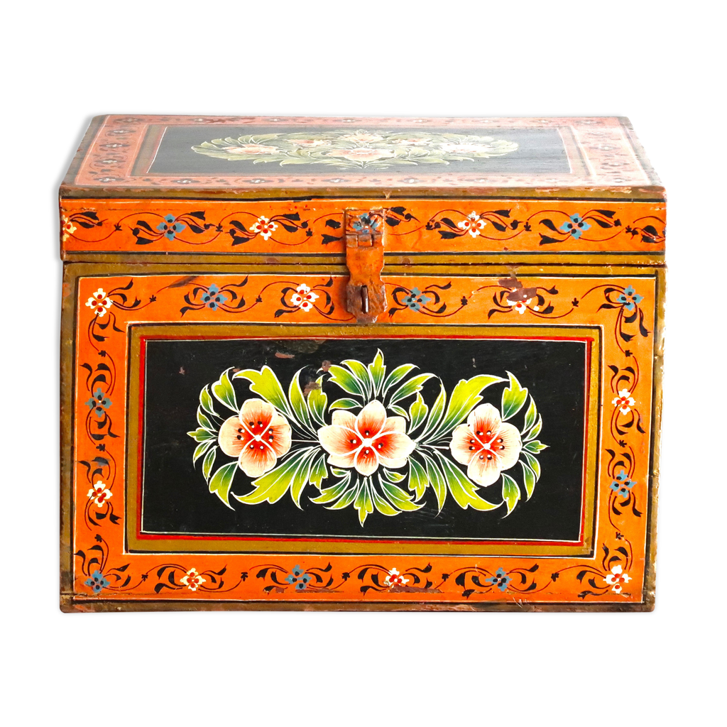 Coffre en bois peint, années 70 | Selency