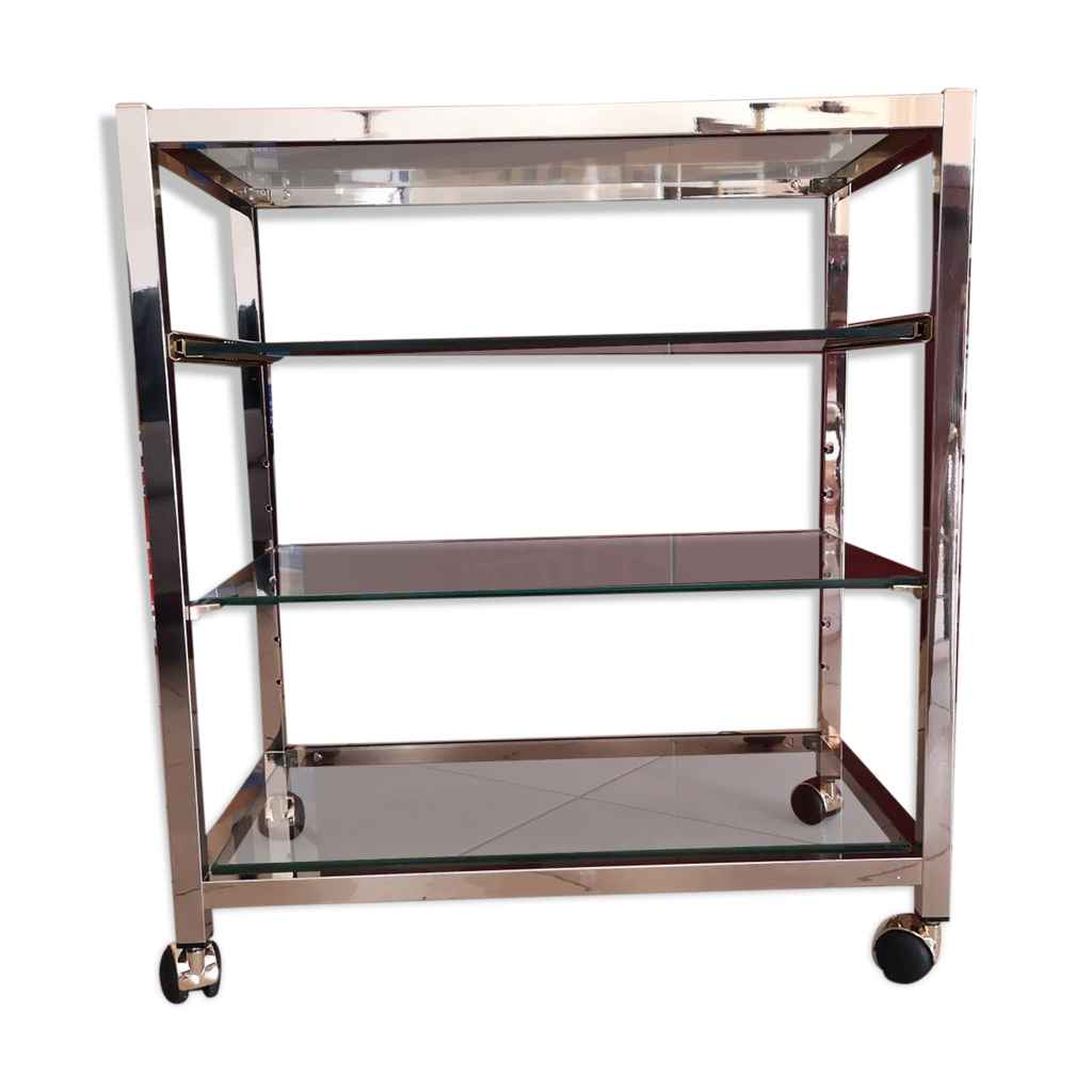 sellette desserte trolley metal doré vintage 1970 1980 | Selency