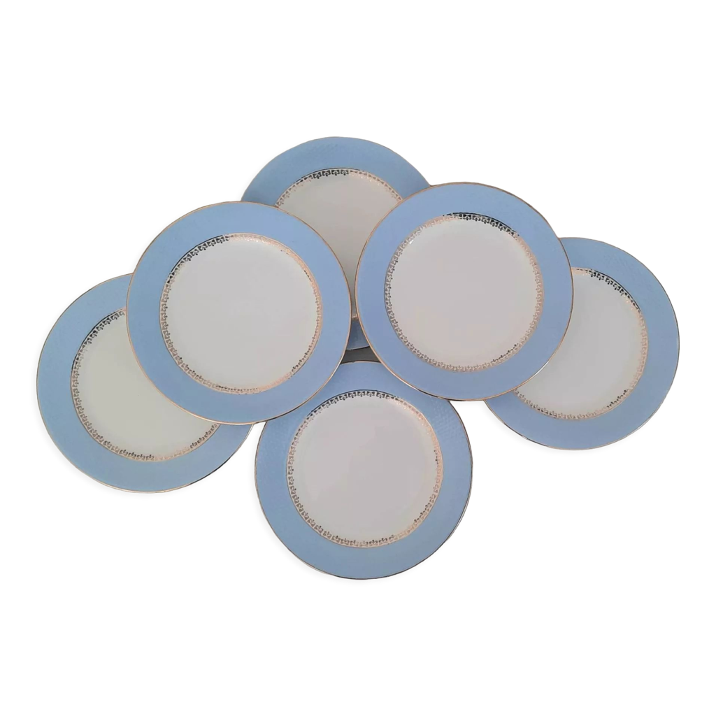 Assiettes plates en faïence café Gilbert par LMoulin des loups vintage ...