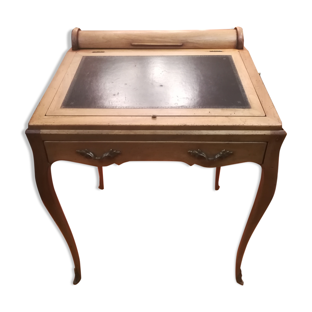 Bureau table de bridge style Louis XV en noyer | Selency
