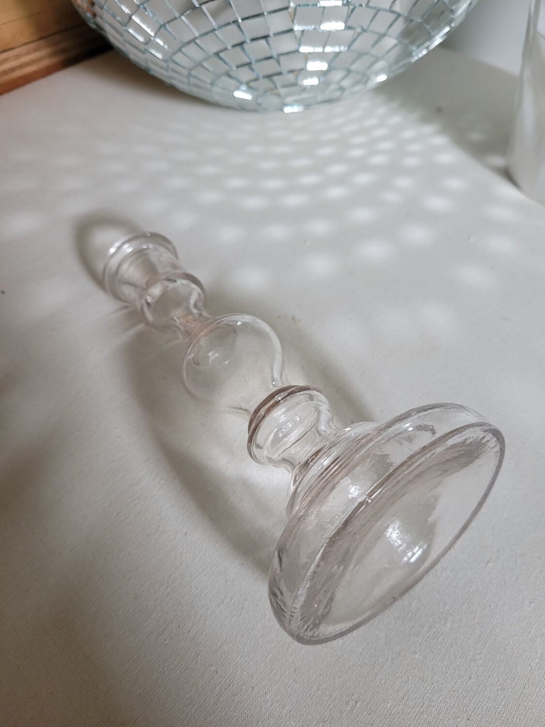 Chandelier en verre moulé transparent | Selency