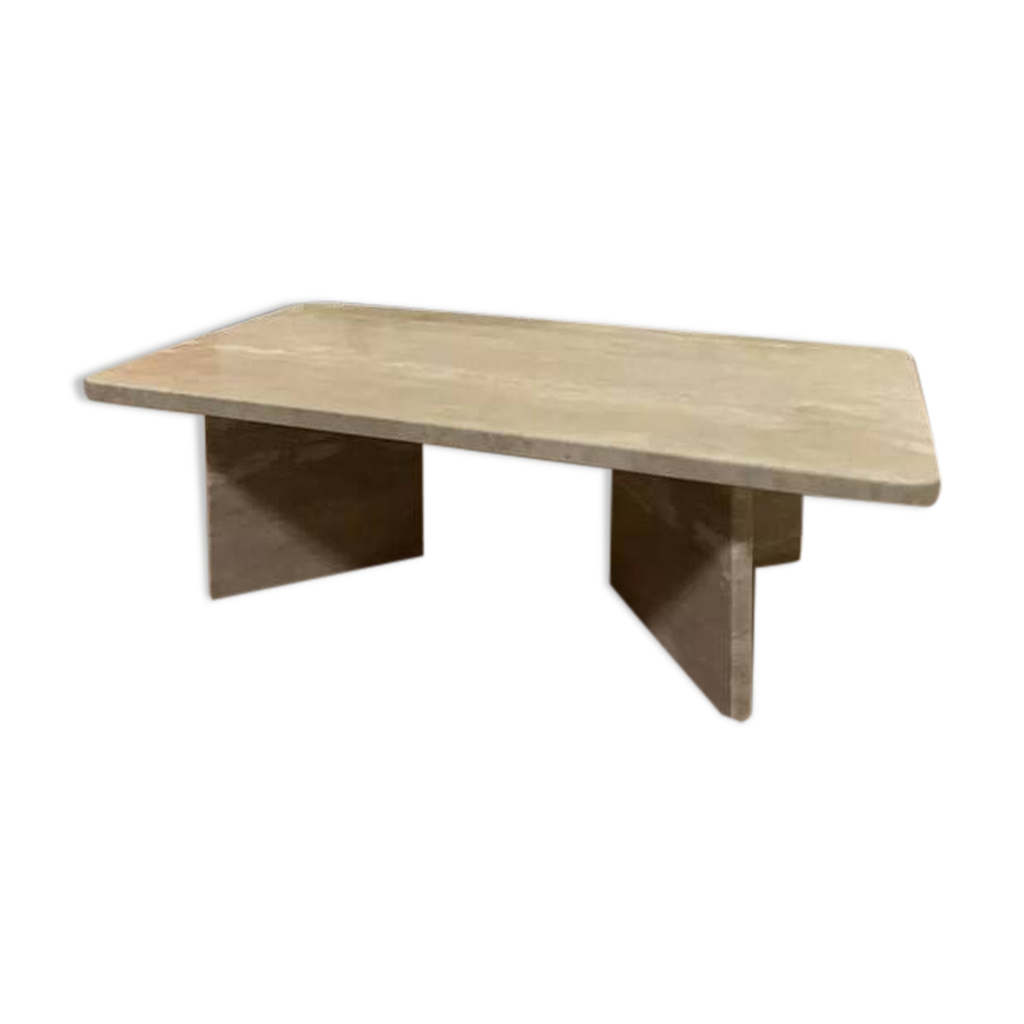 Table basse rectangulaire en travertin table basse design en travertin | Selency