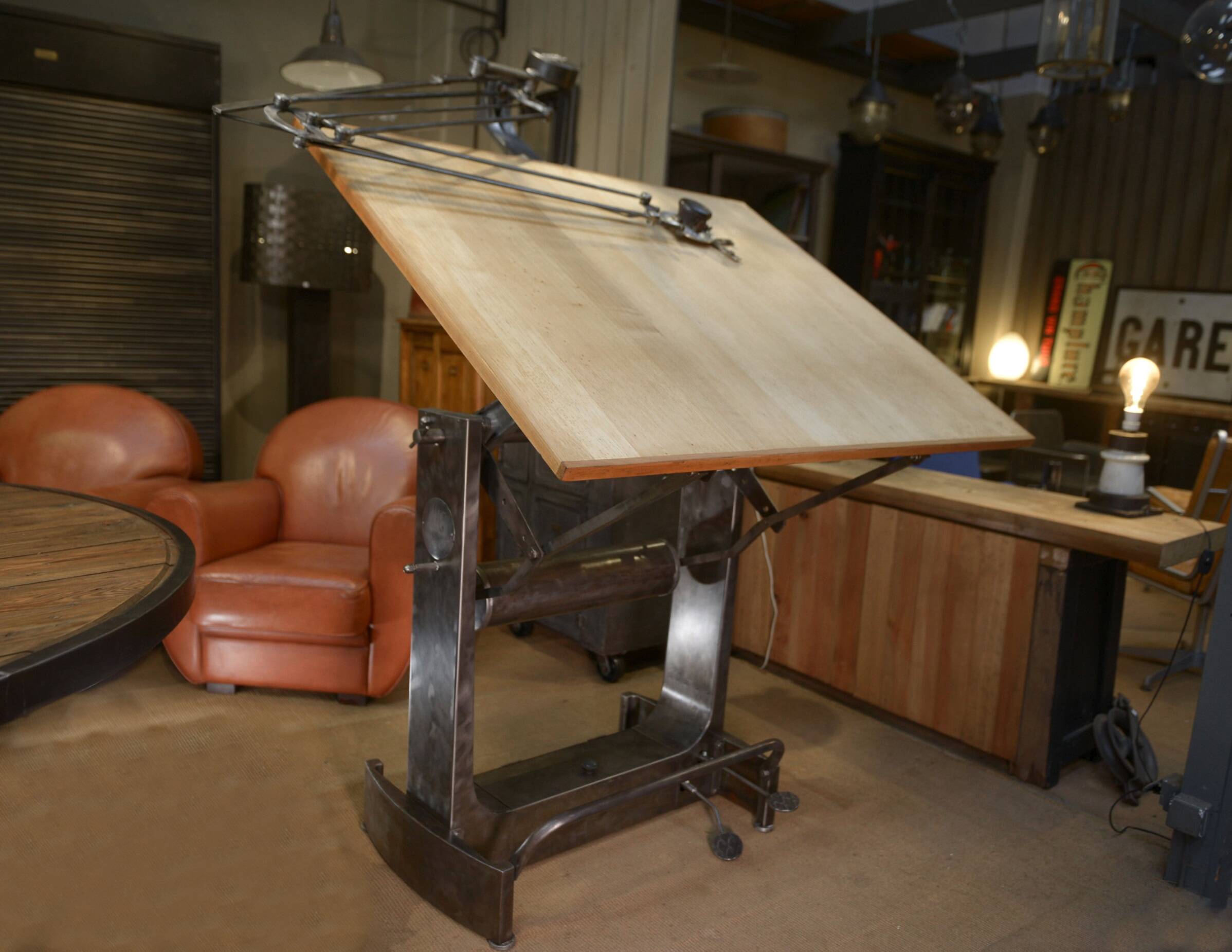 Table d'architecte "unic paris" réglable 1950 | Selency