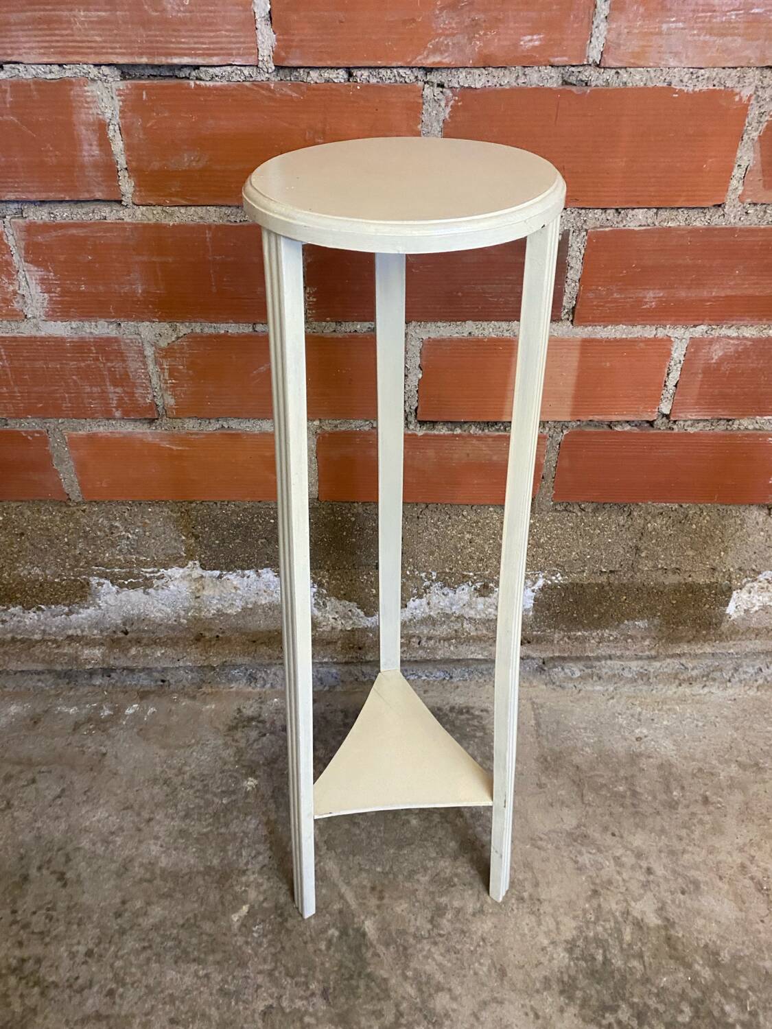 Sellette ancienne tripode art déco bois blanc vintage | Selency