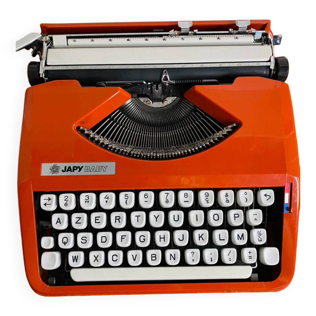 Vintage japy baby orange typewriter | Selency