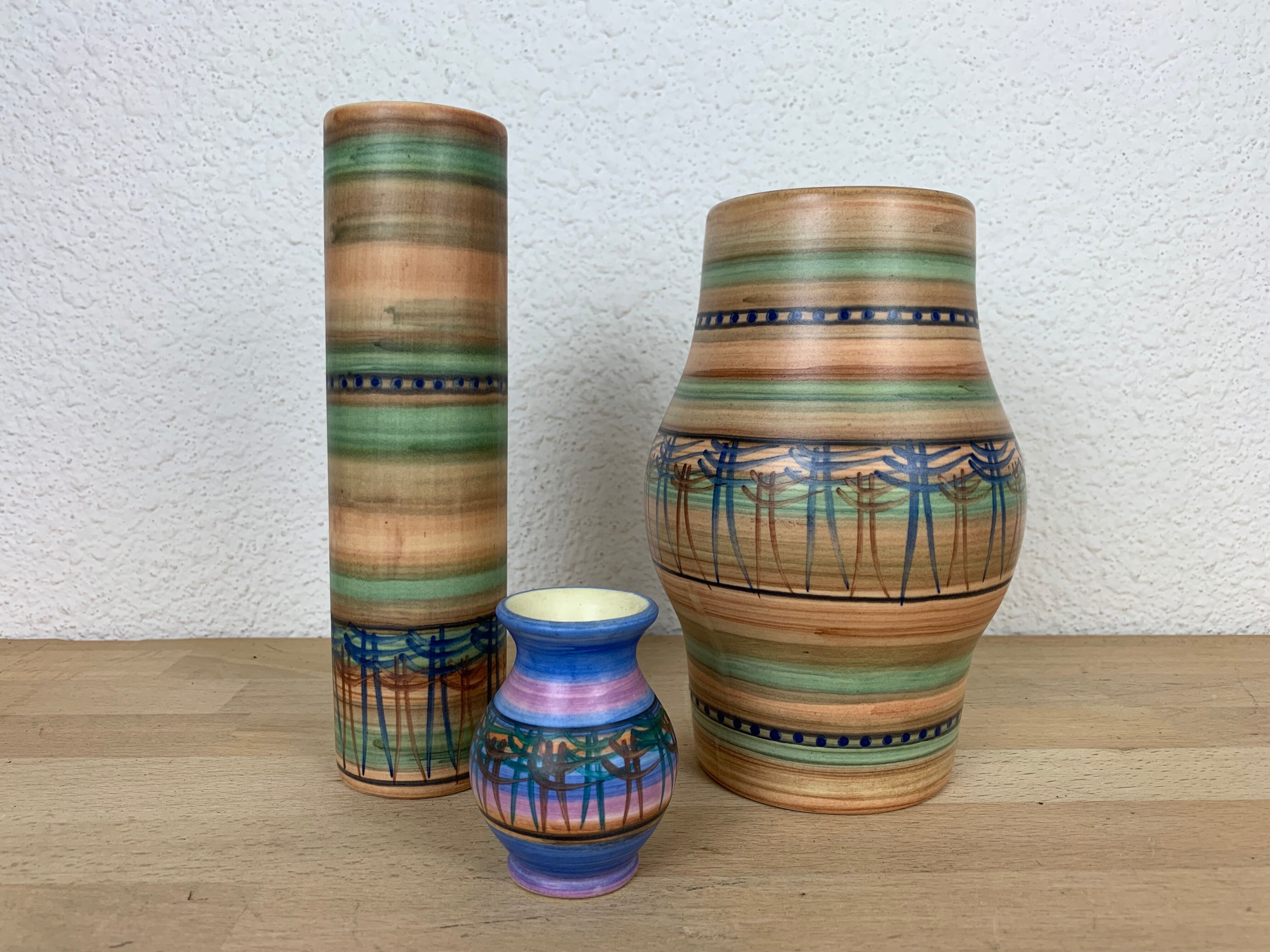 Trio vases Louis Bacculini and Michel Gorgeon, ceramics Vallauris 60s ...