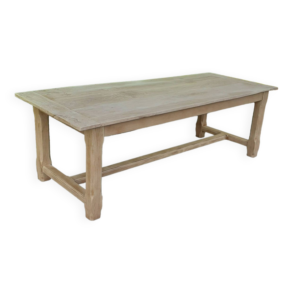 Grande table de ferme en chêne massif bois brut | Selency