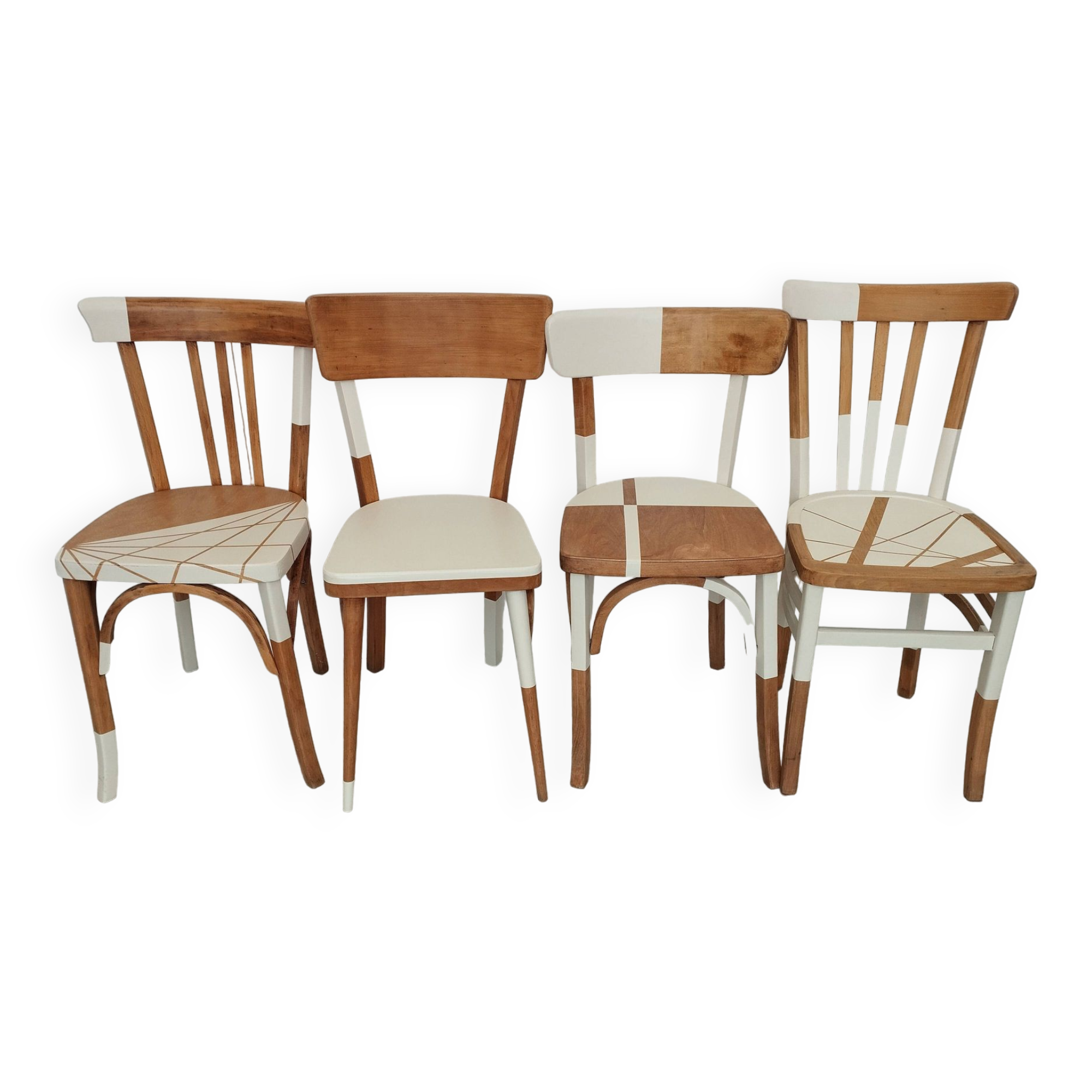 Chaises bistrot blanc plume | Selency