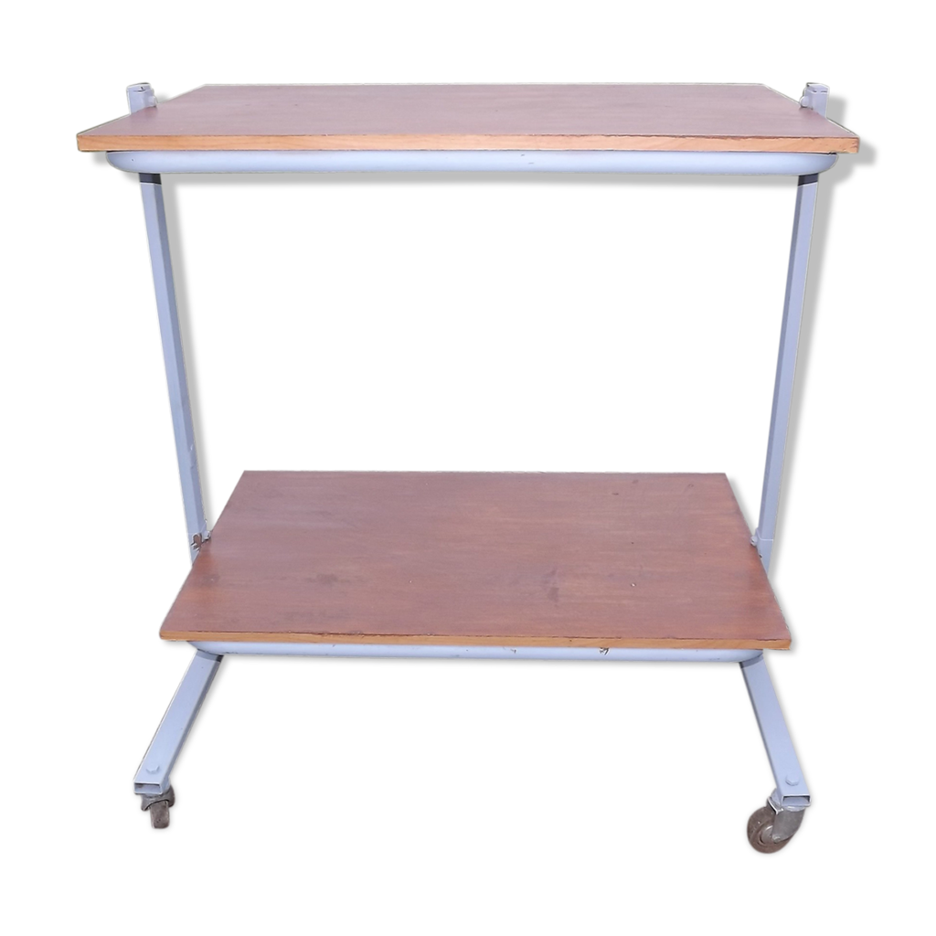 Table roulante industrielle fer et bois | Selency