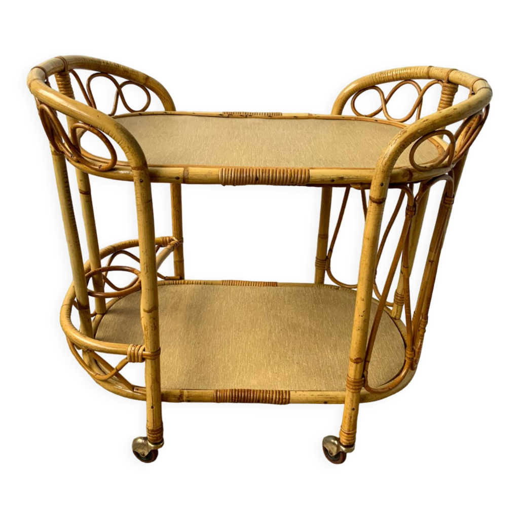 Table roulante en rotin | Selency