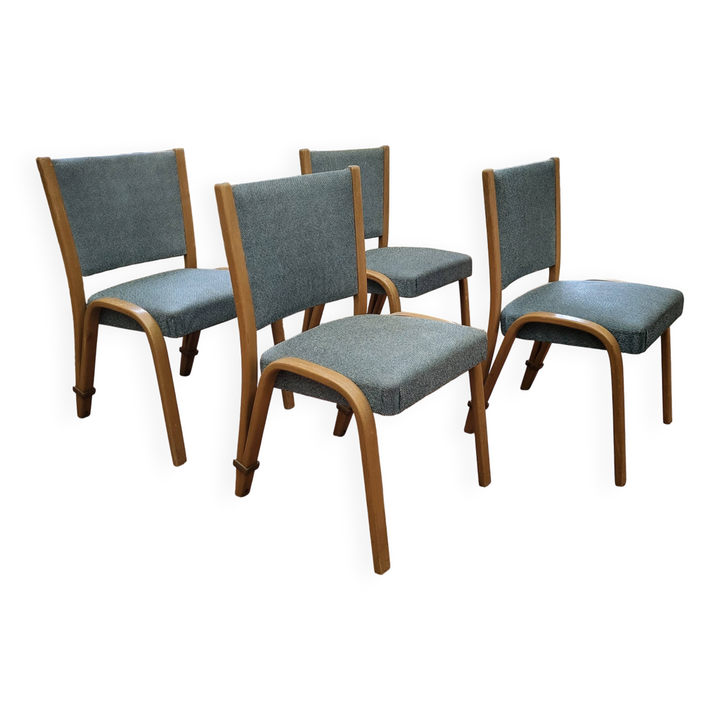4 chaises Bow wood édition Steiner 1950 | Selency