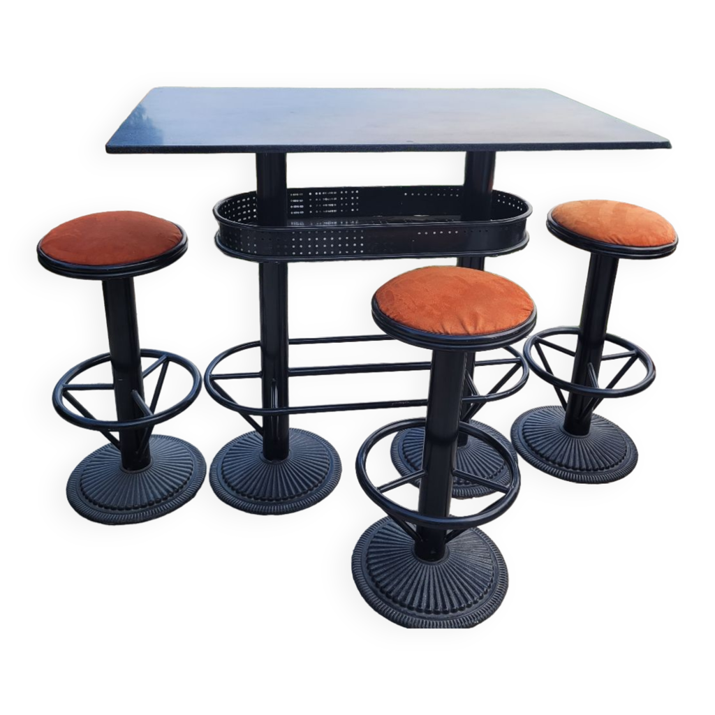 Ensemble rétro table de bar et chaises | Selency