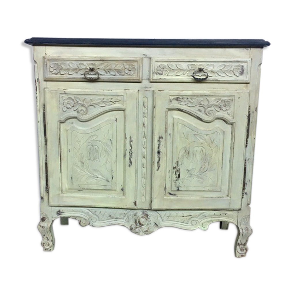 Buffet deux portes et deux tiroirs shabby patiné | Selency