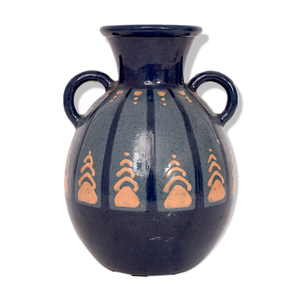 Vase art déco en terre cuite. Paul Jacquet, France, années 1940. | Selency