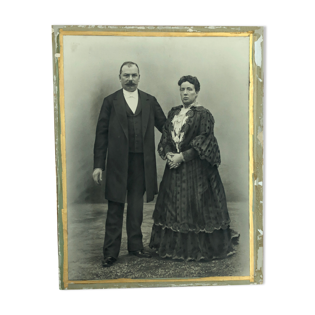 Photographie ancienne couple bourgeois début XXème, France | Selency
