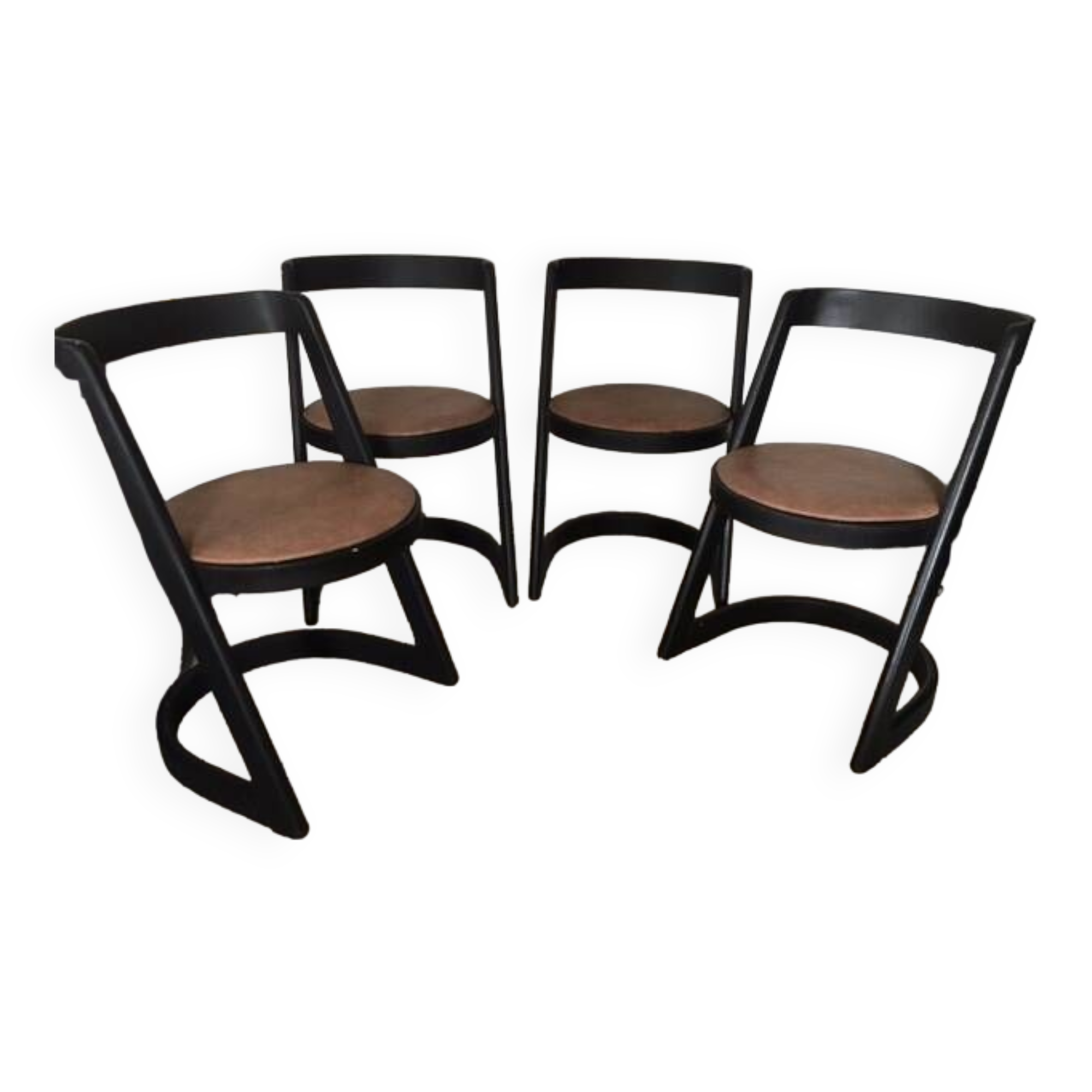 4 chaises Baumann modele Halfa 70's | Selency